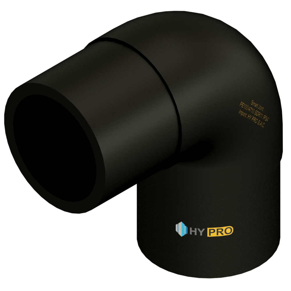 CODO 90° Ø 4" SDR11 ASTM HDPE PE100/4710 (SMART JOINT) | HY PRO