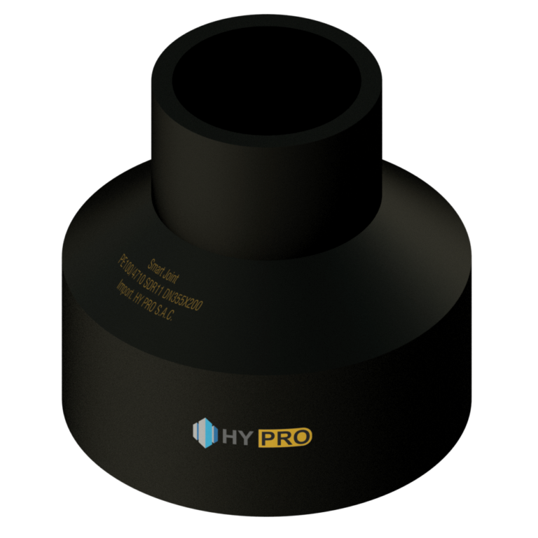 REDUCCION CONCENTRICA Ø 355 X 200 mm SDR11 ISO HDPE PE100/4710 (SMART JOINT) | HY PRO