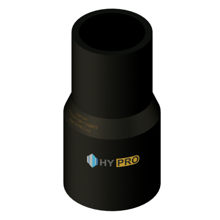 REDUCCION CONCENTRICA Ø 90 X 75 mm SDR11 ISO HDPE PE100/4710 (SMART JOINT) | HY PRO