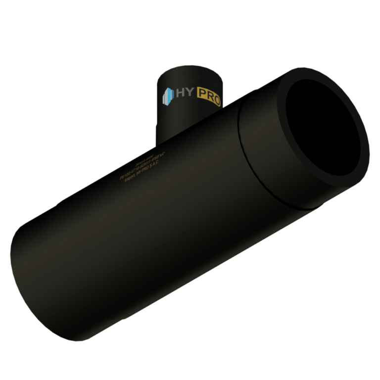 TEE REDUCTORA Ø 8" X 4" SDR11 ASTM HDPE PE100/4710 (SMART JOINT) | HY PRO